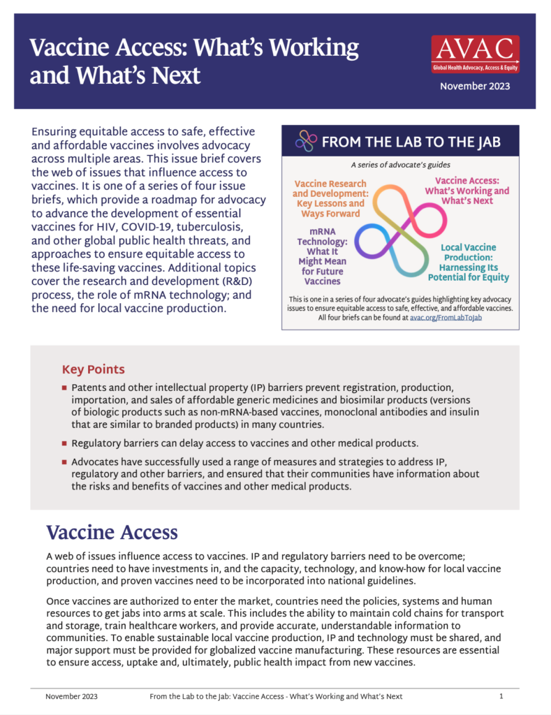 Vaccine Access: What's Working and What's Next - AVAC