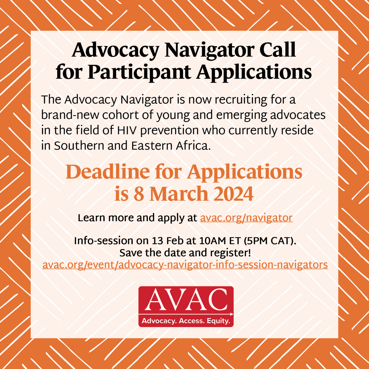 Now accepting applications for the 2024 Advocacy Navigator program - AVAC