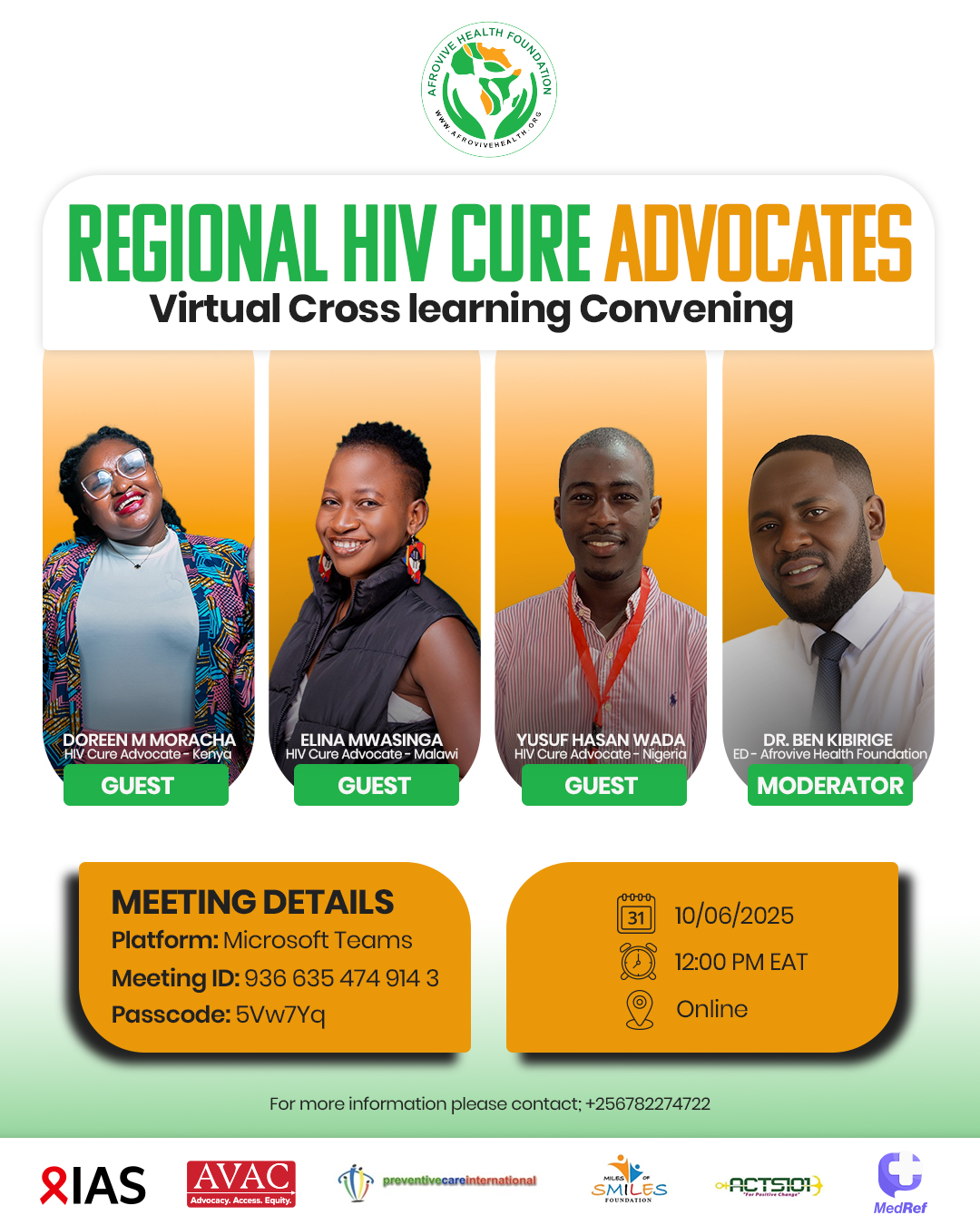 Regional HIV Cure Advocates Virtual Cross Learning Convening - AVAC